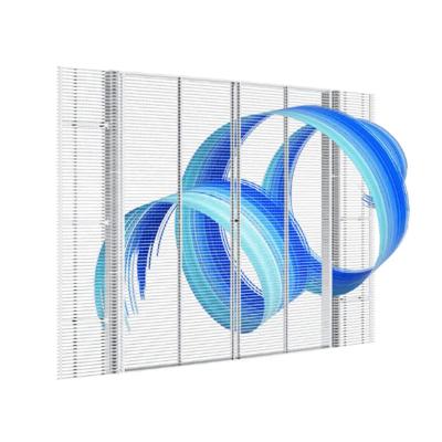 China P3.9-7.8Q50T Transparent Glass LED Screen with 3.9mm Horizontal and 7.8mm Vertical Pixel Pitch for Window Walls for sale