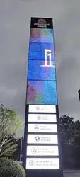 China 360-Degree Rotating Triangle Tower LED Display Screen with 0.01-0.1° Positioning Accuracy and 200W-7500W Motor Power for sale