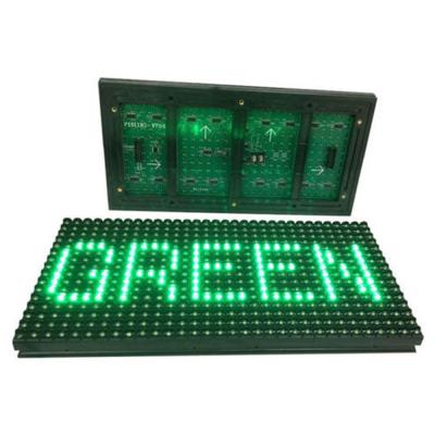 China P10 Single Green LED Display Module DIP Outdoor Waterproof 32x16 Matrix 1/4 Scan 10mm Pitch 2500nit Brightness for sale