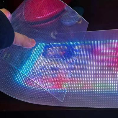 China Transparent LED Film Screen Display Panel P4-P32 Series with 85-95% Transparency and 200W Average Power Consumption for sale