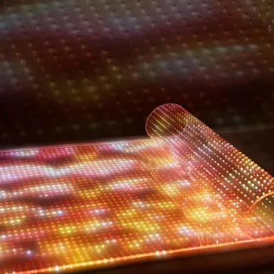 China Flexible Advertising Display LED Glass Wall Panel with 85-95% Transparency and 8000Hz Refresh Rate for Window Integration for sale