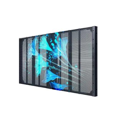 China P3.91 Transparent LED Mesh Screen Panel Fixed Advertising LED Video Wall Display for Store Curtain for sale