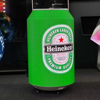 China Custom Beer Bottle & Beverage Can Shaped LED Display with 360° Viewing Angle and 0.6m Cylindrical Configuration for sale