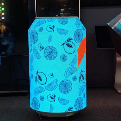 China Custom Shaped Can LED Screen Full Color Creative Advertising Display for Indoor Exhibition with 360° Viewing Angle and 0.6m Diameter for sale