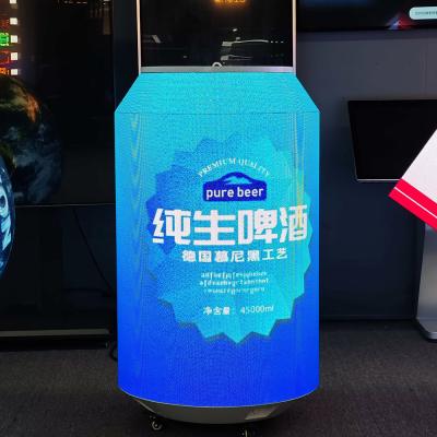 China Custom Shape Flexible LED Display with 360° Viewing Angle and 0.6m Cylinder Configuration for Creative Advertising for sale