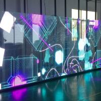 China P3.91 P7.8 P10.4 Outdoor Transparent LED Mesh Screen for Airport Window Glass Display for sale