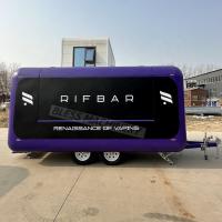 China Stainless Steel Food Trailer with Display Refrigerator and Four Wheeler Food Warmer for sale