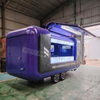 China Stainless Steel Food Trailer with Display Refrigerator and Four Wheeler Food Warmer for sale