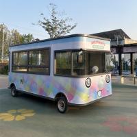 China Outdoor Food Kiosk Cart with L420.00cm*W180.00cm*H230.00cm Dimensions and CE Approval for sale