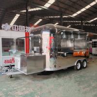 China 40kms per hr Mobile Sales Trailer for Snacks Fast Food Drinks Ice Cream Coffee Milk Tea for sale