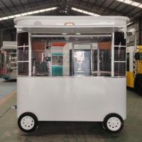 China Modern Mobile Coffee Milk Tea Soybean Milk Fresh Juice Vegetable Fruit Salad Trolley for sale