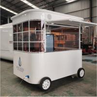 China Modern Mobile Coffee Milk Tea Soybean Milk Fresh Juice Vegetable Fruit Salad Trolley for sale