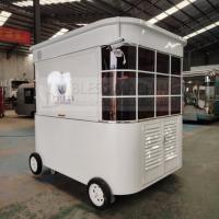 China Modern Mobile Coffee Milk Tea Soybean Milk Fresh Juice Vegetable Fruit Salad Trolley for sale