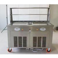 China Double Compressor Mini Fried Yogurt Machine for Homemade Fruit Ice Cream Roll at Home for sale