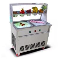 China Double Compressor Mini Fried Yogurt Machine for Homemade Fruit Ice Cream Roll at Home for sale