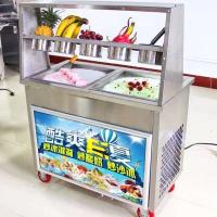 China Energy Mining Industry Flat Pan Ice Cream Roll Machines with Double Round Pan Mini Pans for sale