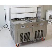 China Energy Mining Industry Flat Pan Ice Cream Roll Machines with Double Round Pan Mini Pans for sale