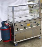 China Detachable Mobile Stainless Steel Street Food Beverage Gas Trolley Handcart Cart for sale