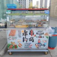 China Detachable Mobile Stainless Steel Street Food Snack Beverage Gas Trolley Handcart Cart for sale