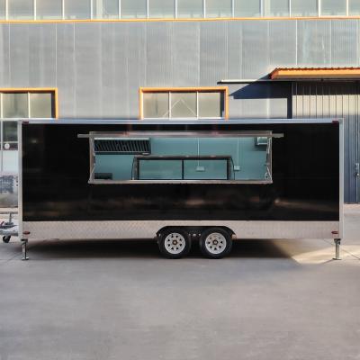 China 500*180*250cm Multifunctional Mobile Square Style Tow Trailer for Snacks and Ice Cream for sale