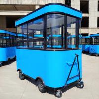 China Outlet Mobile Fast Food Cart for Snacks Beverages Ice Cream Coffee Milk Tea and Fruit Juice for sale
