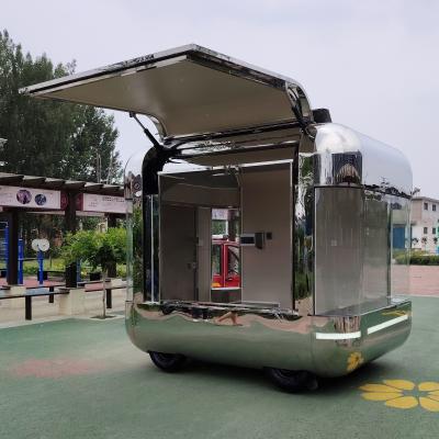 China Retail Multi-functional Electric Mobile Garment Shop Food Snack Trailer Boutique Cart for sale