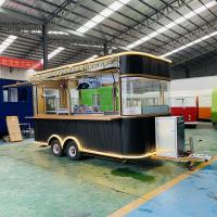 China Galvanized Steel Multipurpose Mobile Square Style Fast Food Snack Tow Trailer 1000kg Capacity for sale