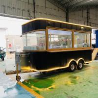 China Galvanized Steel Multipurpose Mobile Square Style Fast Food Snack Tow Trailer 1000kg Capacity for sale