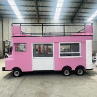 China Double Deck Luxury Truck Trailer for Fast Food Snacks Beverages Ice Cream and Cakes for sale