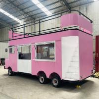 China Double Deck Luxury Truck Trailer for Fast Food Snacks Beverages Ice Cream and Cakes for sale