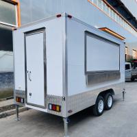 China Multipurpose Mobile Square Style Fast Food Snack Alcohol Beverage Drinks Ice Cream Tow Trailer for sale