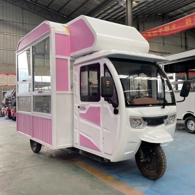 China 2023 Multipurpose Mobile Electric Fast Food Snack Tricycle Pedicab 3-Wheeler Outlet for sale
