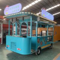 China Beverage Drink Coffee Milk Tea Electric Mobile Snack Cart with Vacuum Tire for sale