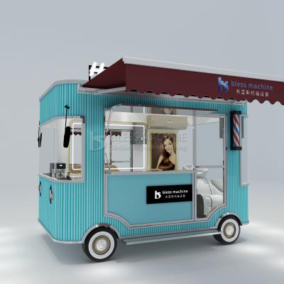 China Electric Mobile Hair Cut Salon Barber Shop Style Design Van Truck Trailer Cart for 2023 for sale