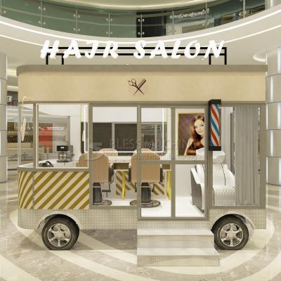 China 2023 Electric Mobile Hair Cut Salon Barber Shop Style Design Van Truck Trailer Cart for sale