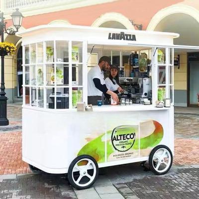 China Fresh Juice and Vegetable Fruit Salad Car Trolley for Mobile Shop 2500mm*1600mm*2350mm for sale