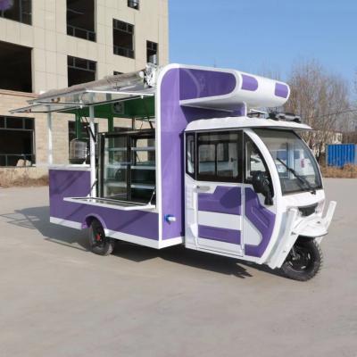 China Multipurpose Mobile Electric Fast Food Snack Tricycle Pedicab Three-Wheeler Outlet 2023 for sale