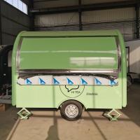 China Mobile Coffee Milk Tea Fast Food Snack Tow Trailer Cart for Dairy Products Affordable for sale