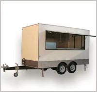 China 110v/220v Meat Processing Plants Drivable Crepe Trailer Food Truck Cafe with Full Kitchen for sale
