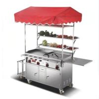China 960mm*520mm*2000mm Street Food Trolley with Raw Material and Multipurpose Functions for sale