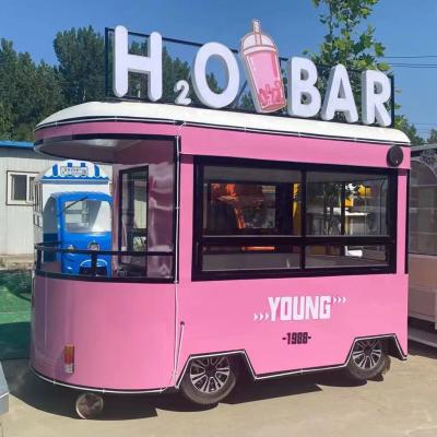 China 110v/220v Voltage 2022 Mobile Food Snack Ice Cream Cold Drink Coffee Milky Tea Van Truck Trailer Boutique for sale