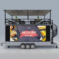 China 40kms per hr Second Floor Multipurpose Mobile Restaurant Cafe Fast Food Shop Tow Trailer for sale