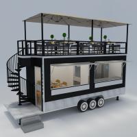 China 40kms per hr Second Floor Multipurpose Mobile Restaurant Cafe Fast Food Shop Tow Trailer for sale