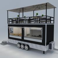 China 40kms per hr Second Floor Multipurpose Mobile Restaurant Cafe Fast Food Shop Tow Trailer for sale
