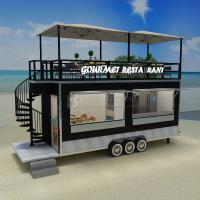 China 40kms per hr Second Floor Multipurpose Mobile Restaurant Cafe Fast Food Shop Tow Trailer for sale