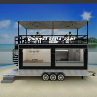 China 40kms per hr Second Floor Multipurpose Mobile Restaurant Cafe Fast Food Shop Tow Trailer for sale