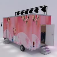 China Outlet Electric Mobile T-show Clothing Shoes Bag Shawl Make Up Modelling Van Truck Trailer for sale