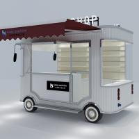 China Universal Electric Mobile Commodity Shop Van Truck Trailer Cart Galvanized Steel for sale