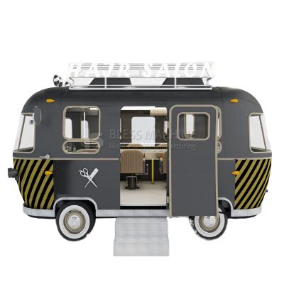 China 1000kg Stainless Steel Electric Mobile Hair Cut Salon Barber Shop Van Truck Trailer for sale
