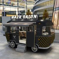 China 1000kg Stainless Steel Electric Mobile Hair Cut Salon Barber Shop Van Truck Trailer for sale